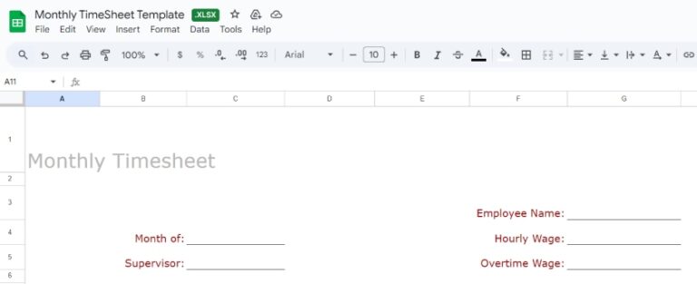 Free Timesheet Template: Download Excel, Sheets & PDF