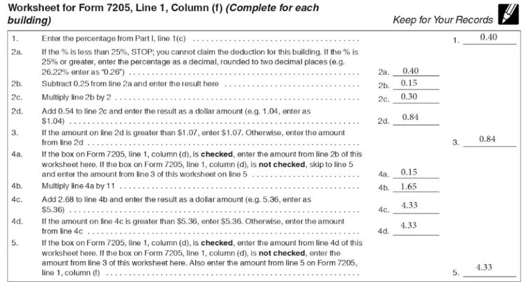 What Is Form 7205 (+ Example)