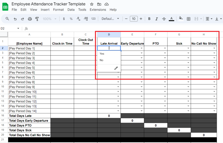 Employee Attendance Tracker: Overview, Instructions & Template