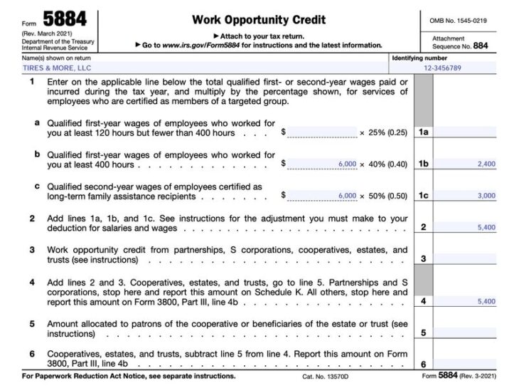 How to Complete Form 5884 (With Example)
