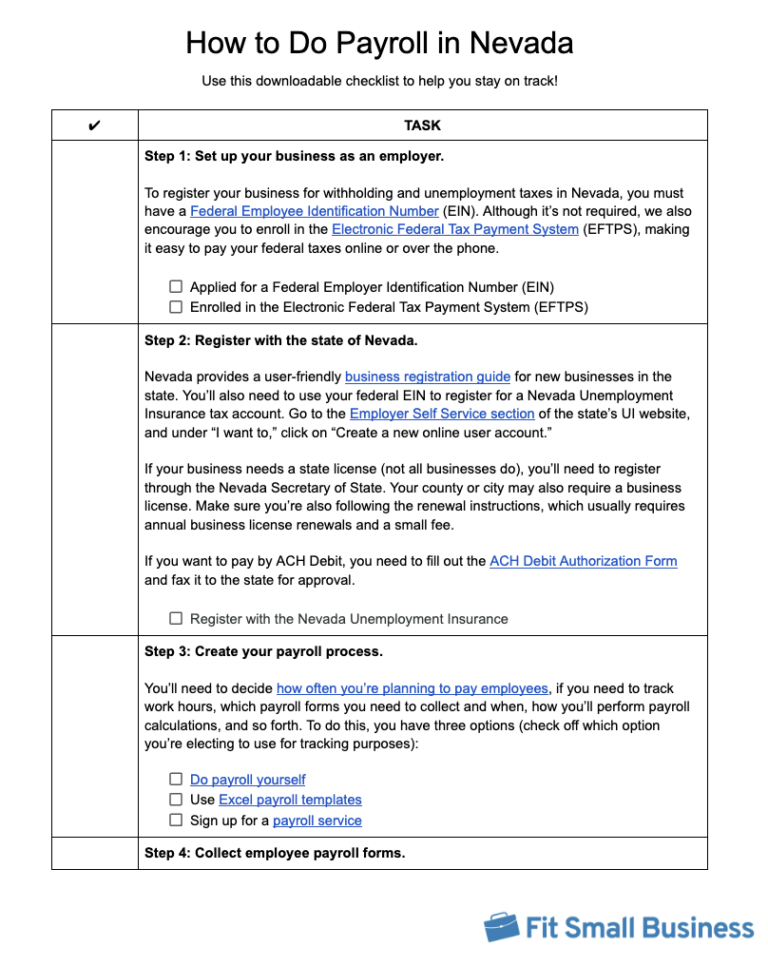 How to Do Payroll in Nevada: An Employer’s Guide