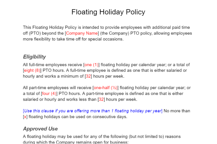 What Is a Floating Holiday? [+ Free Policy Template]