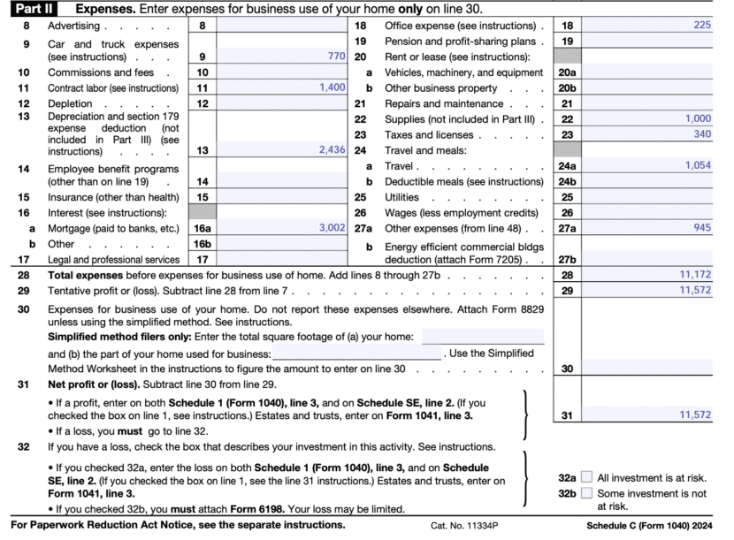 How To Fill Out Schedule C in 2025 (With Example)