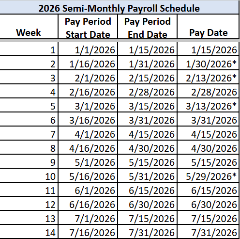 2025 Semi Monthly Payroll Calendar Template Excel - Infoupdate.org