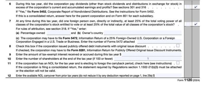 How To Fill Out Form 1120 for Tax Year 2024 (With Example)