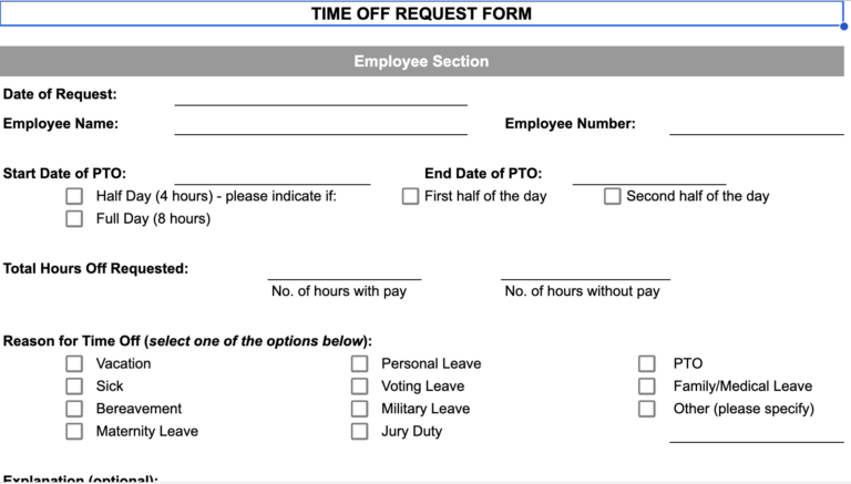 Time Off Request Form: What to Include + Free Template