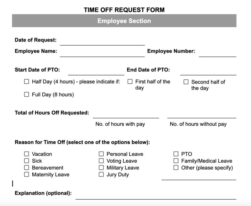 Time Off Request Form: What to Include + Free Template