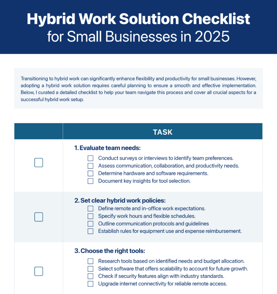 Flexible Hybrid Work Solutions for Small Business + Checklist